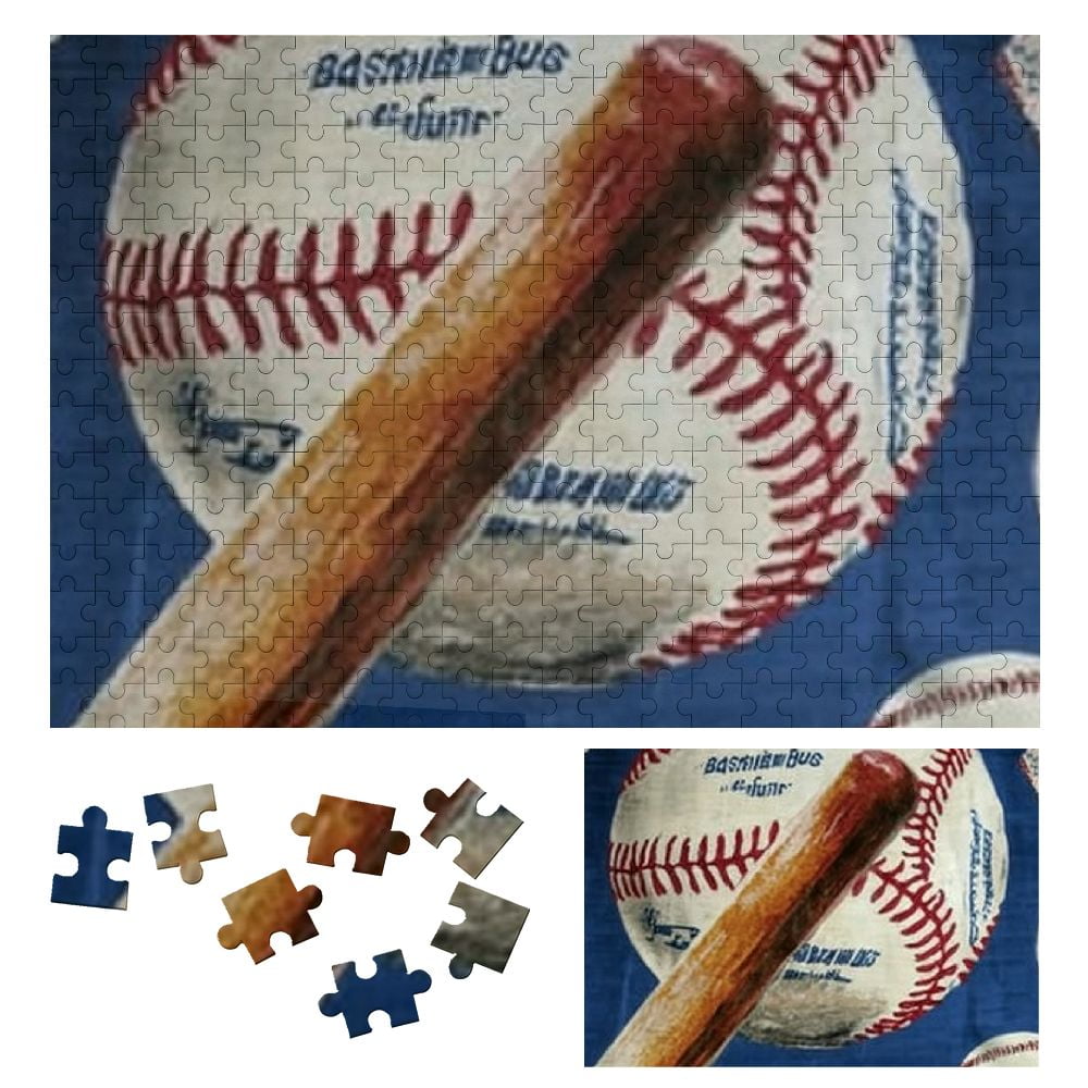 Sheronv Baseball Bat Ball Wooden Jigsaw Puzzle Impossible Wooden Puzzle ...