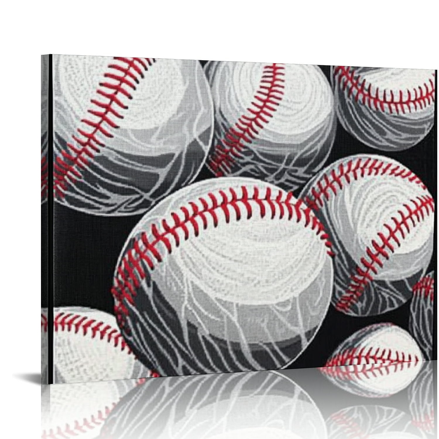 Sheronv Baseballs Red Stitches Precisionism Canvas Wall Art Decor for ...