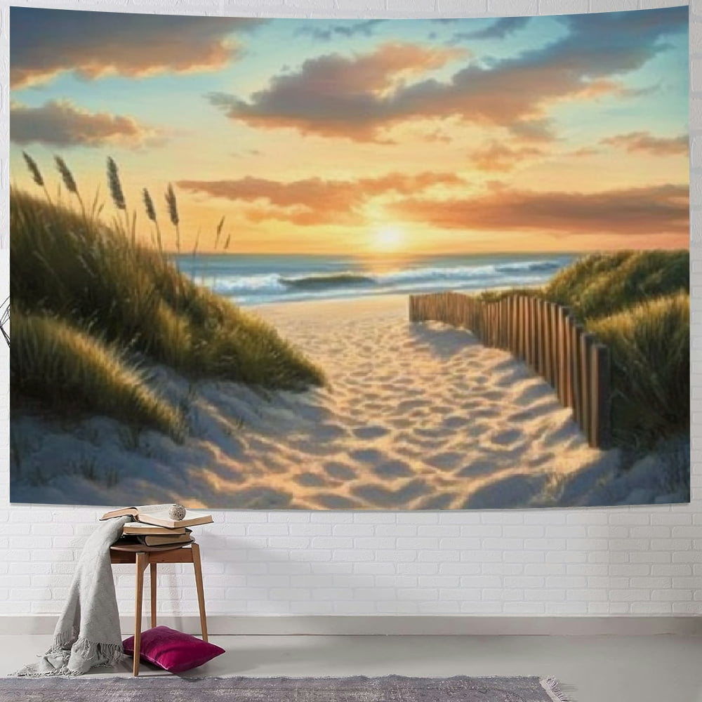 Sheronv Beach Path Sunset Tapestry Wall Hanging Unique Style Graphic ...