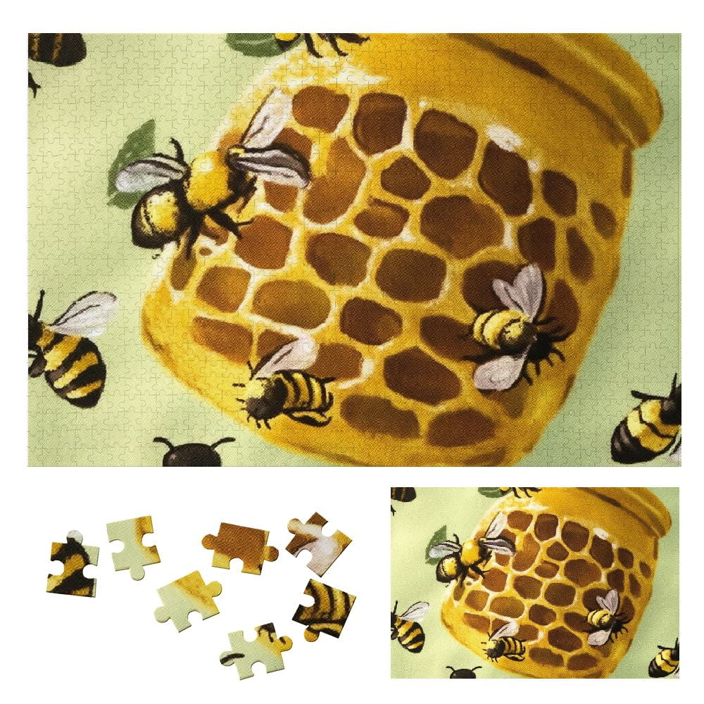 Sheronv Bees Honey Comb Honey Jar Wooden Jigsaw Puzzle Impossible ...