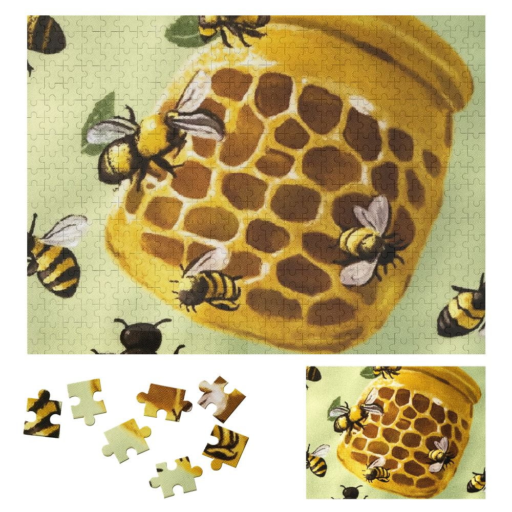 Sheronv Bees Honey Comb Honey Jar Wooden Jigsaw Puzzle Impossible ...