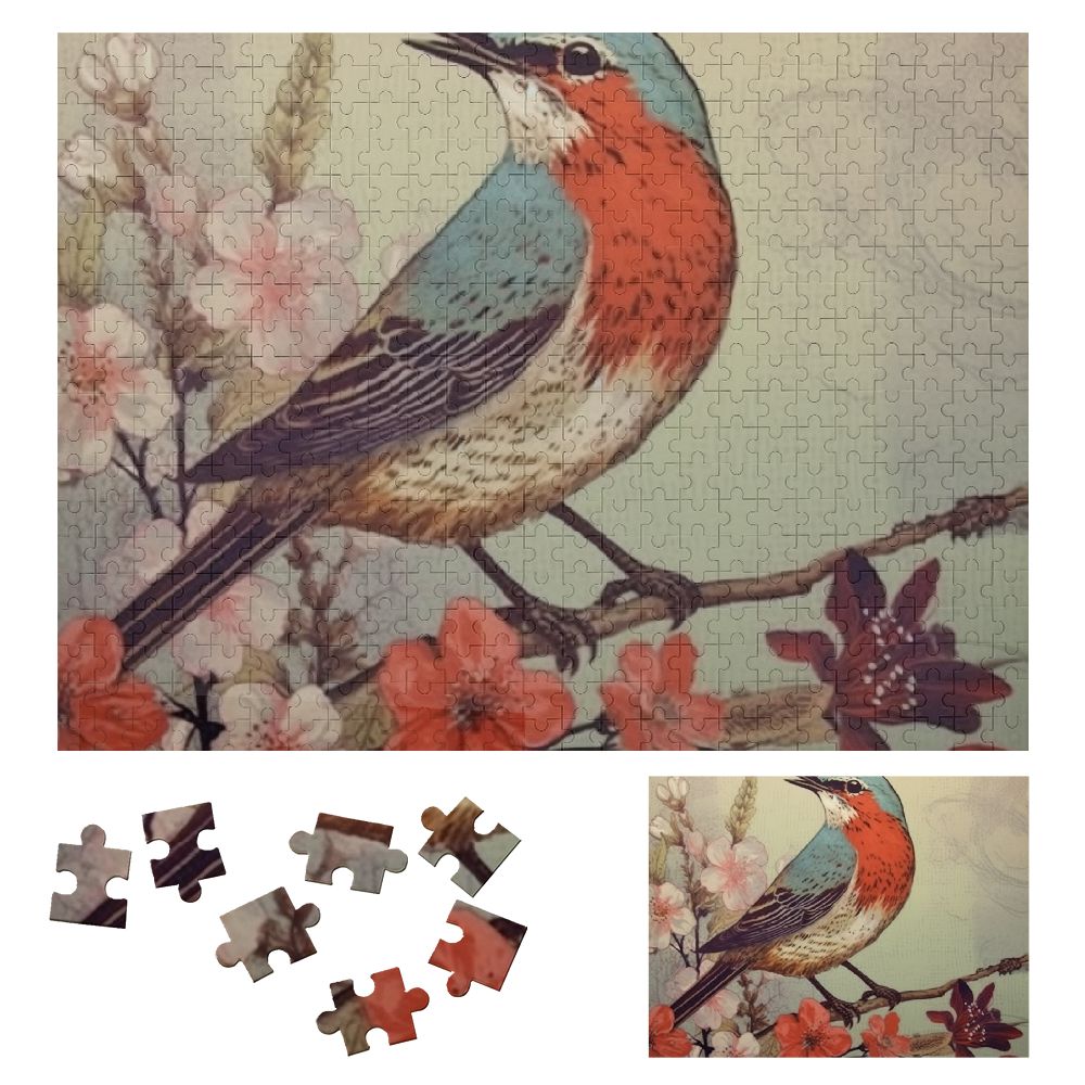 Sheronv Bird Branch Flowered Tree Wooden Jigsaw Puzzle Challenging ...