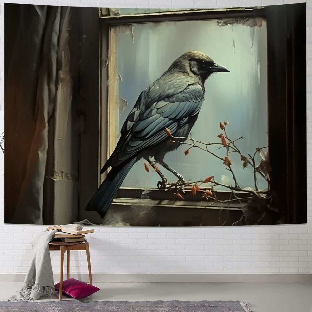 Sheronv Bird Branches Window Tapestry Wall Hanging Unique Style for ...