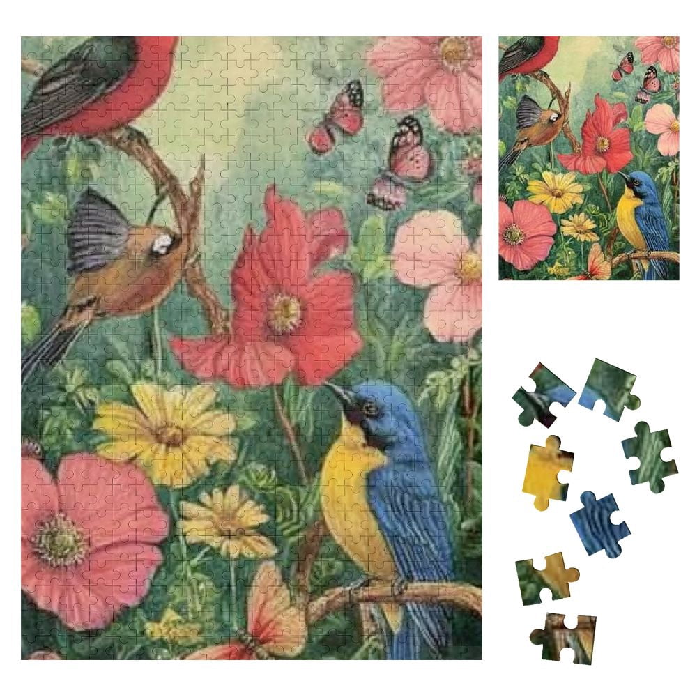 Sheronv Birds Flowers Butterflies Wooden Puzzle Vertical Style ...