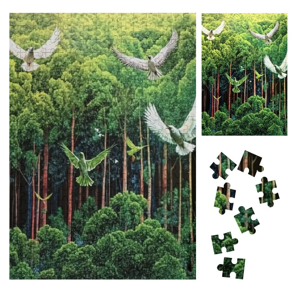 Sheronv Birds Forest Ecological Art Wooden Jigsaw Puzzle Vertical Style ...