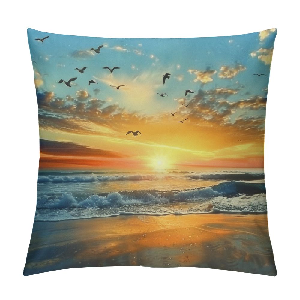 Sheronv Birds Sunset Sunrise Graphic Decorative Cushion Throw Pillow ...