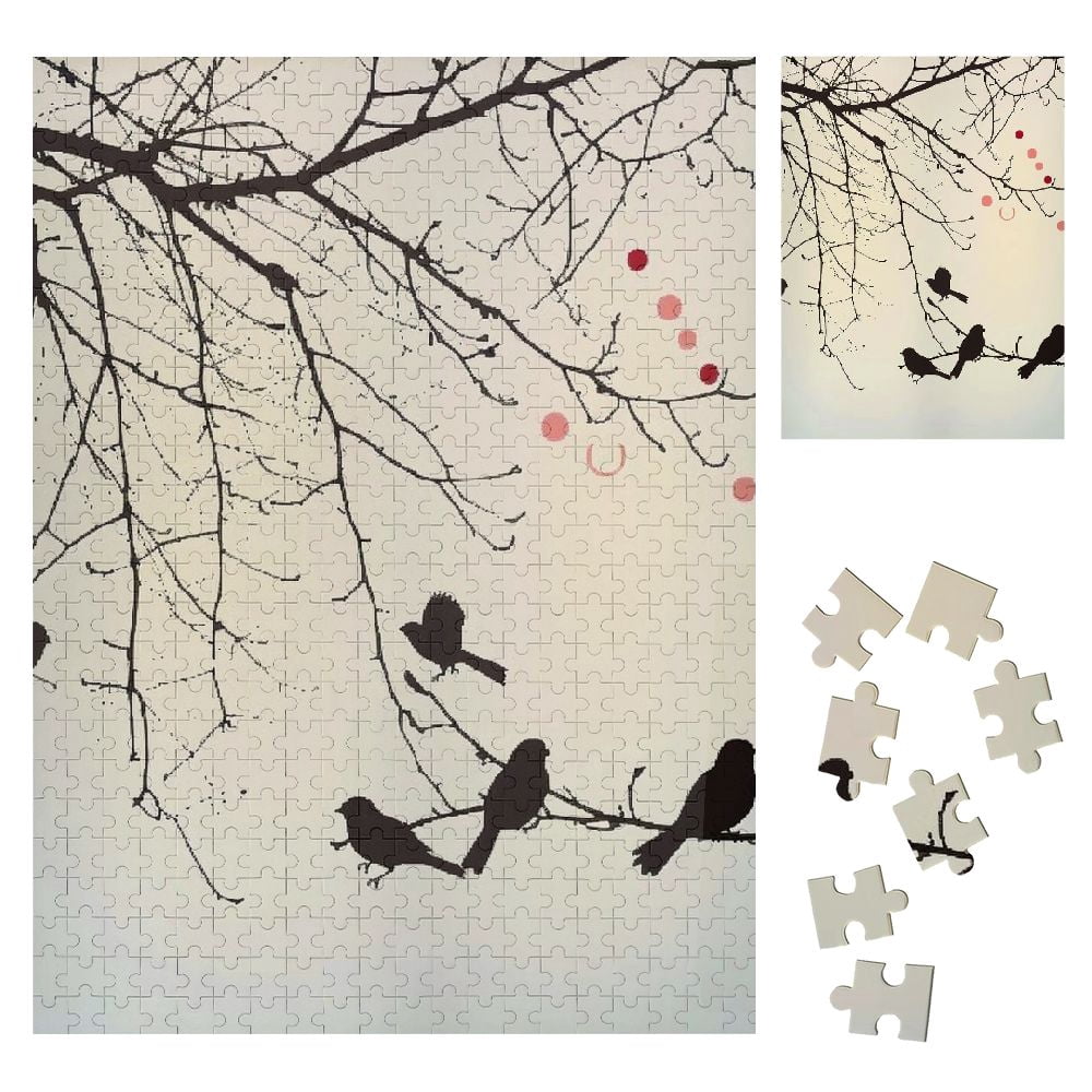 Sheronv Birds Tree Branch Wooden Jigsaw Puzzle Vertical Style Gift for ...