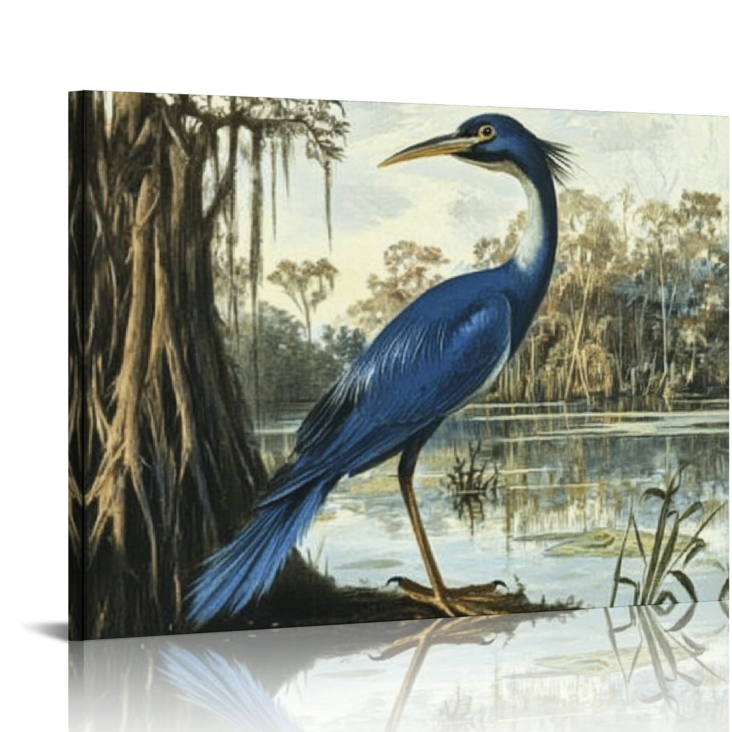 Sheronv Blue Bird Swamp American Scene Painting Art Modern Canvas ...
