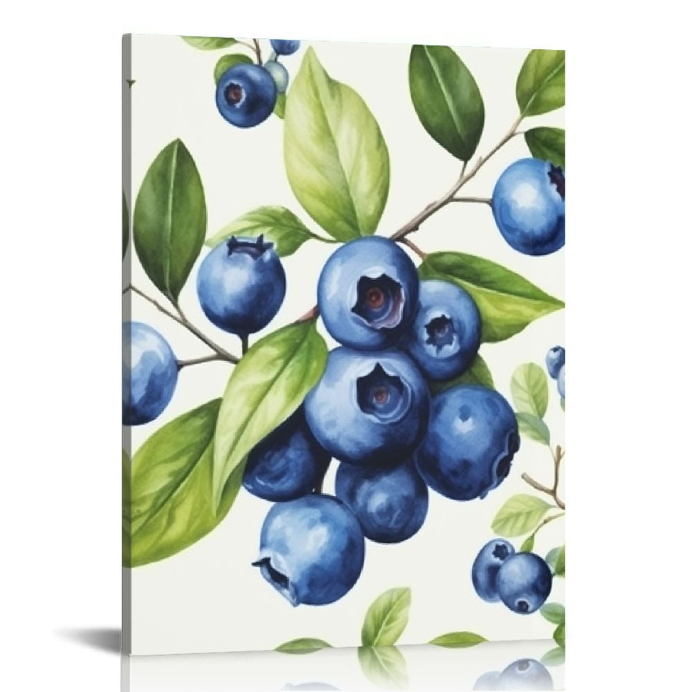 Sheronv Blueberries Leaves Branch Fine Art Aesthetic Poster Print Wall ...