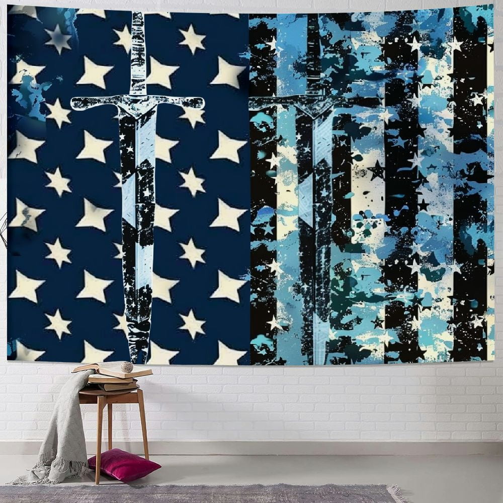 Sheronv Camouflage American Flag Swords Tapestry Wall Hanging Unique ...