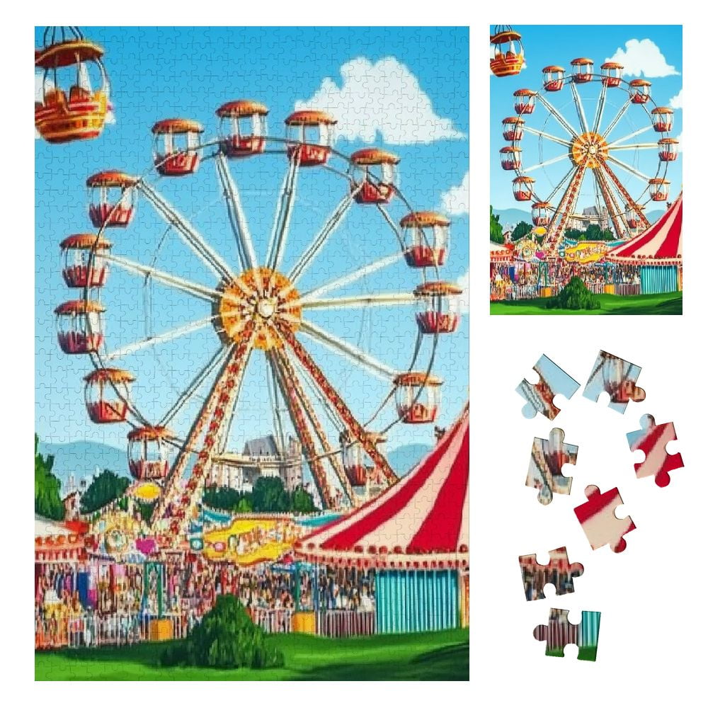 Sheronv Carnival Ferris Wheel Wooden Jigsaw Puzzle Vertical Challenging ...