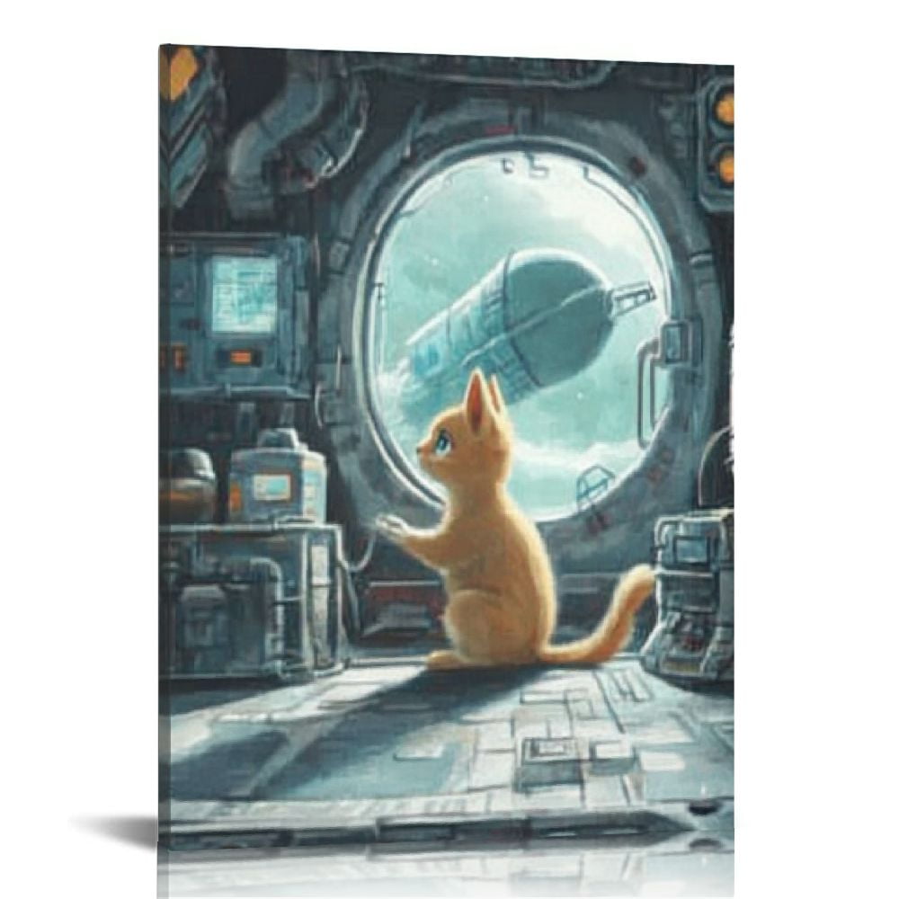Sheronv Cat Space Station Rocket Fine Art Aesthetic Poster & Print Wall ...
