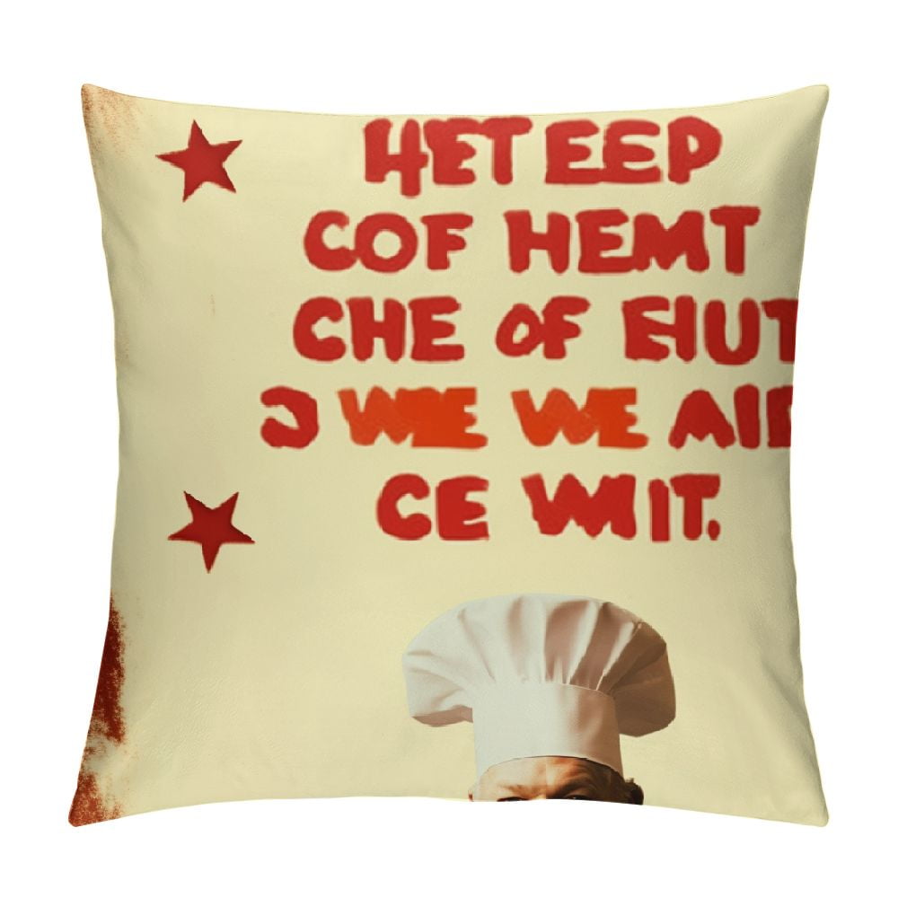 Sheronv Chef Restaurant Poster Graphic Decorative Throw Pillow Cover ...