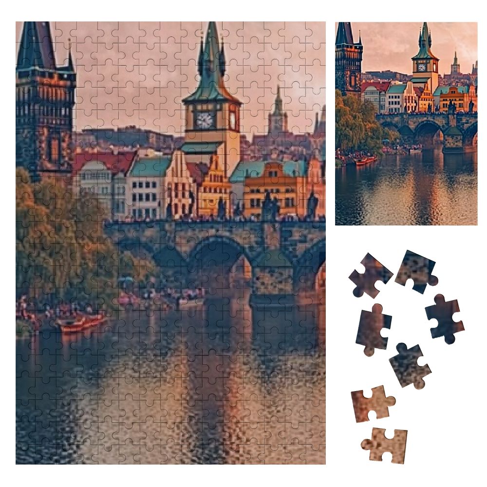Sheronv Cityscape Bridge River Wooden Jigsaw Puzzle Vertical Style ...