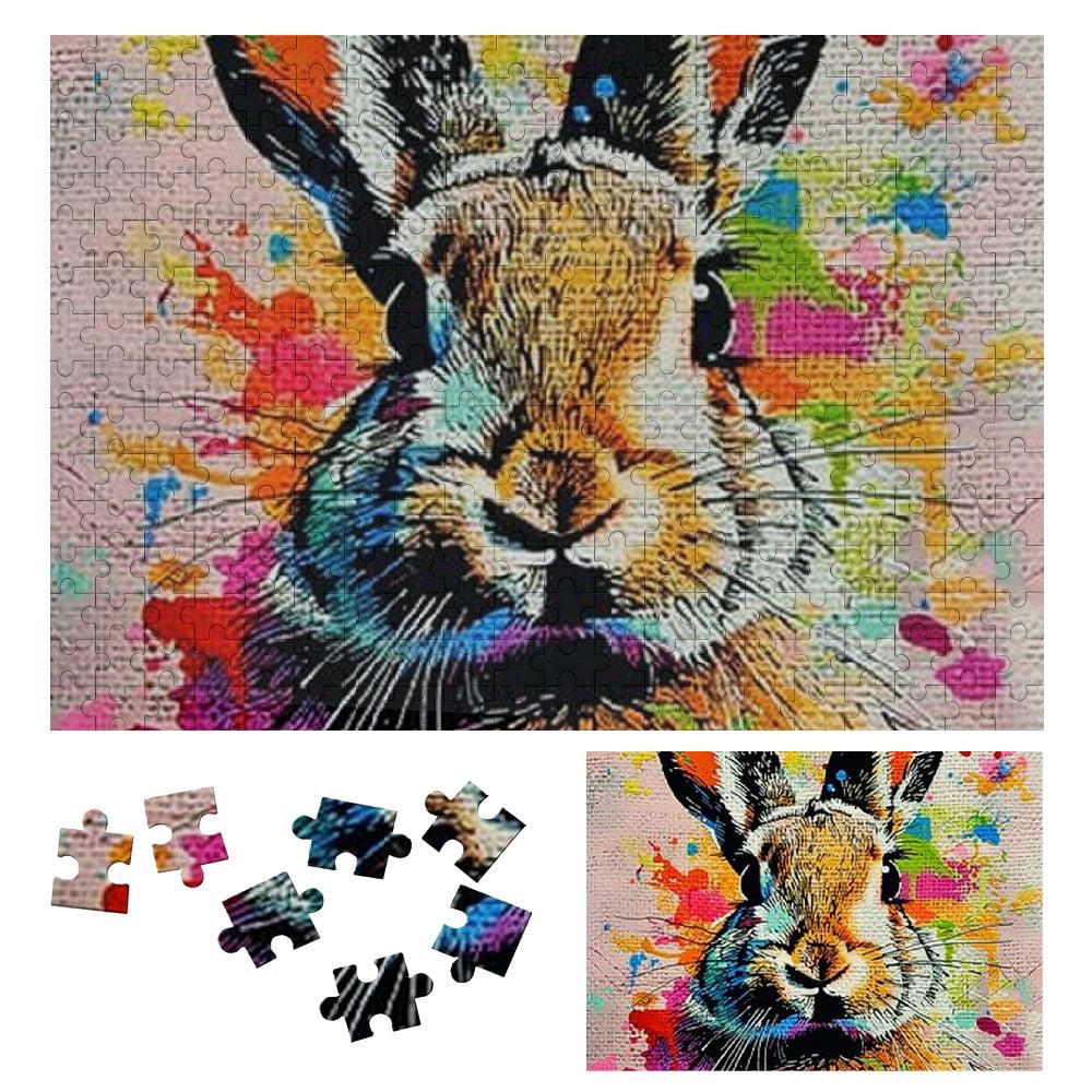 Sheronv Colorful Rabbit Wooden Jigsaw Puzzle Leisure Game Toy Gift for ...