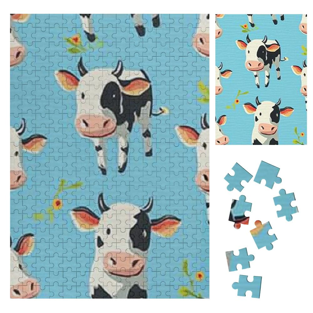 Sheronv Cow Theme Wooden Jigsaw Puzzle Vertical Impossible Wooden ...