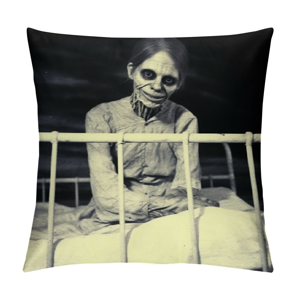 Sheronv Creepy Man Graphic Decorative Throw Pillow Cover for Home Couch ...