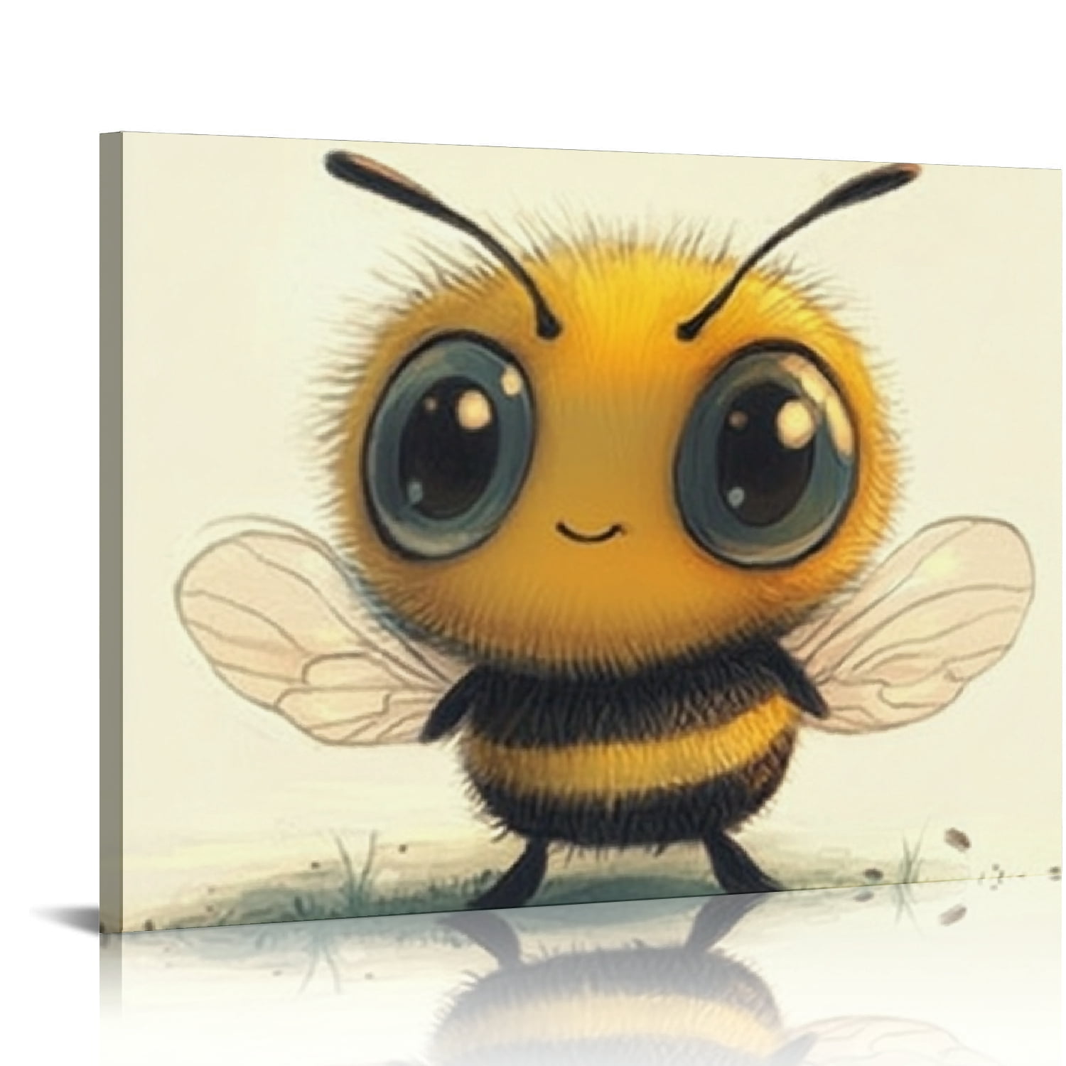 Sheronv Cute Bee Wall Decor Art Print for Living Room Bedroom Office ...