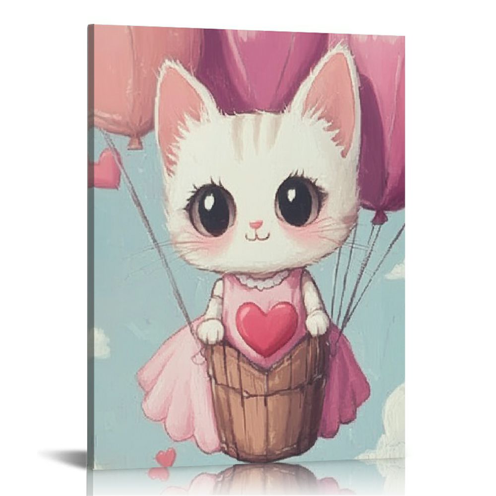 Sheronv Cute Cat Fine Art Aesthetic Poster & Print Wall Painting for ...