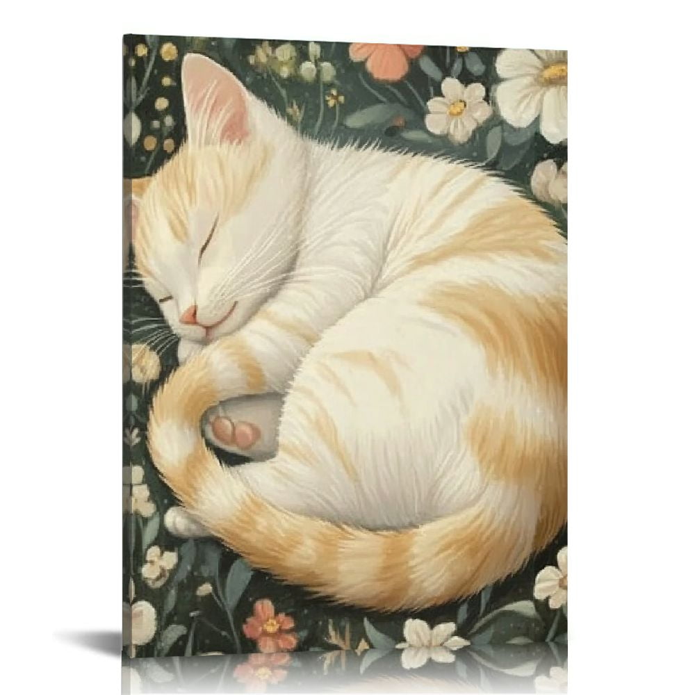 Sheronv Cute Cat Fine Art Aesthetic Poster and Print Wall Painting for Living Room Bedroom Home ...