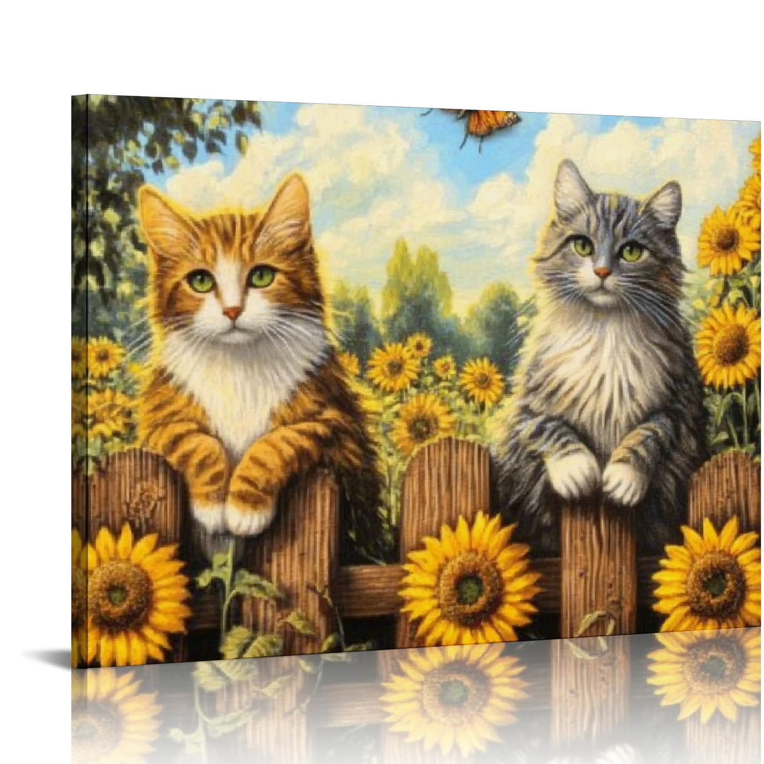 Sheronv Cute Cat Wall Art Print for Living Room Bedroom Office Decor ...