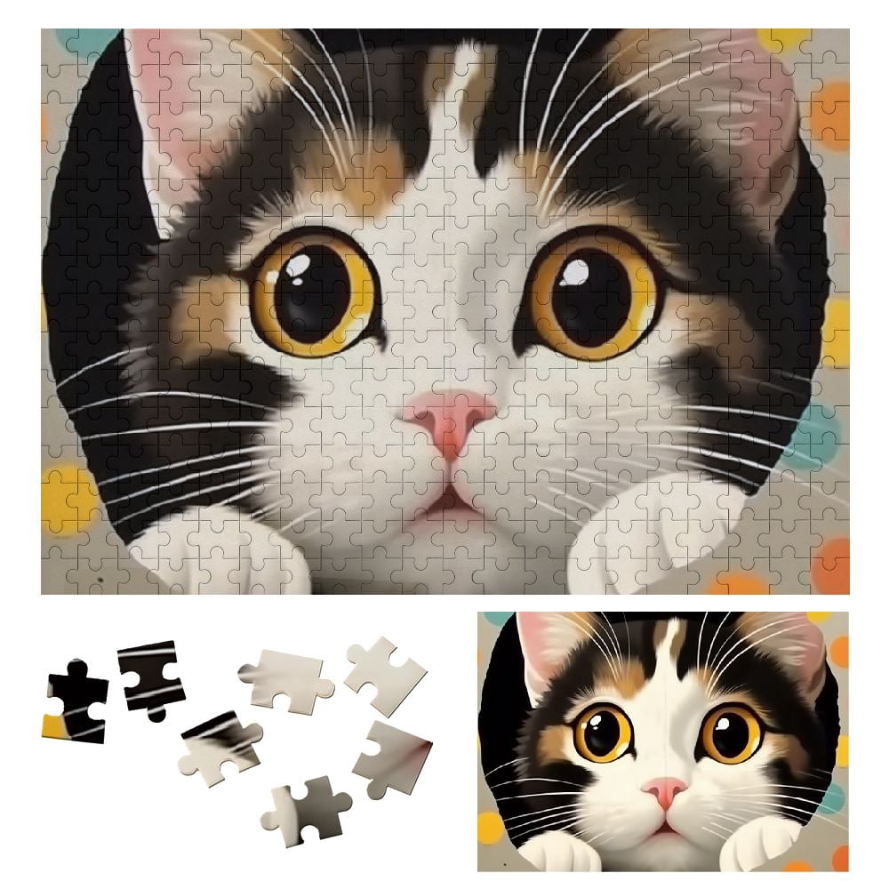 Sheronv Cute Cat Wooden Jigsaw Puzzle - Mind-Engaging Imposible Wooden ...