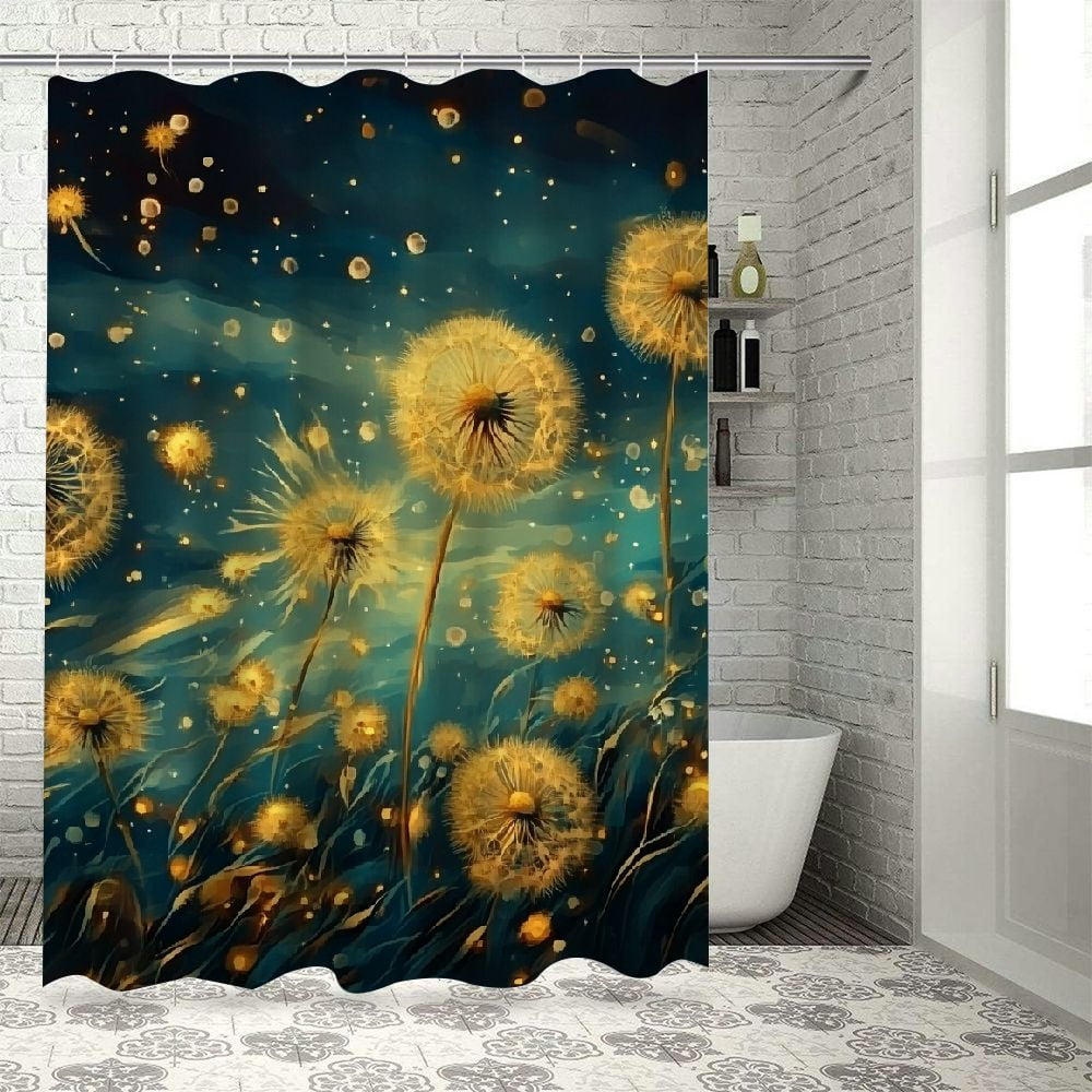 Sheronv Dandelions Bathroom Decor Set with Hooks Waterproof Shower ...
