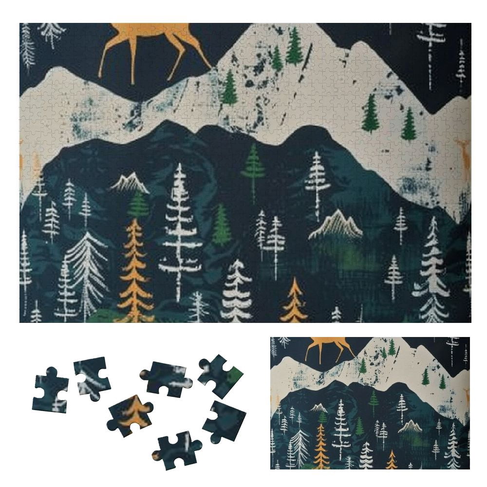 Sheronv Deer Mountain Wooden Jigsaw Puzzle - Eco-Friendly Wood Family ...