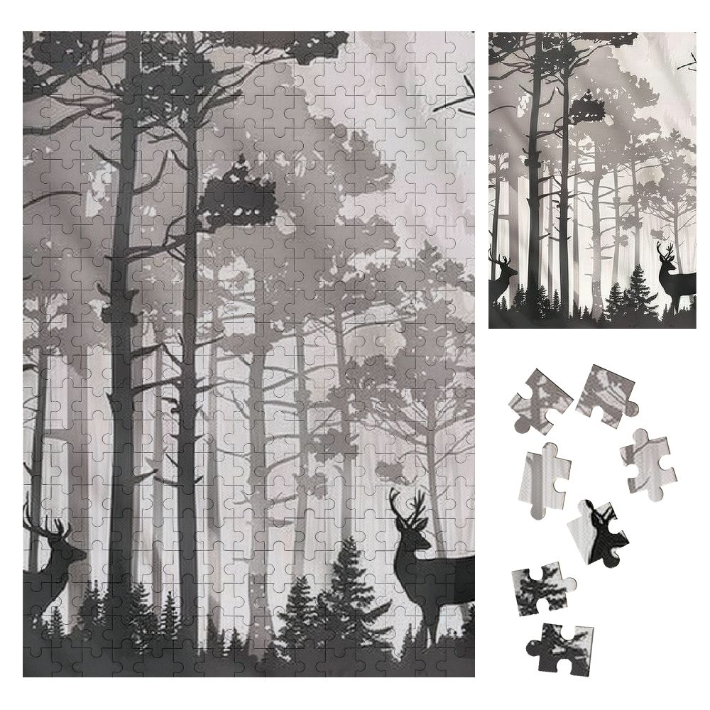 Sheronv Deer Trees Storybook Illustration Wooden Jigsaw Puzzle Leisure ...