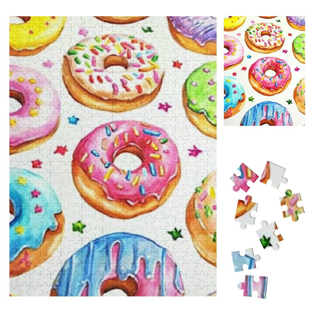 Sheronv Donuts Treats Stars Wooden Jigsaw Puzzle Vertical Impossible ...