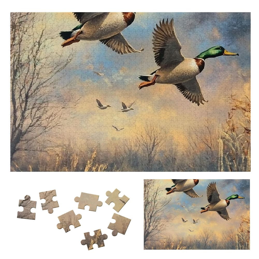 Sheronv Ducks Trees Marshland Wooden Jigsaw Puzzle Horizontal Style ...