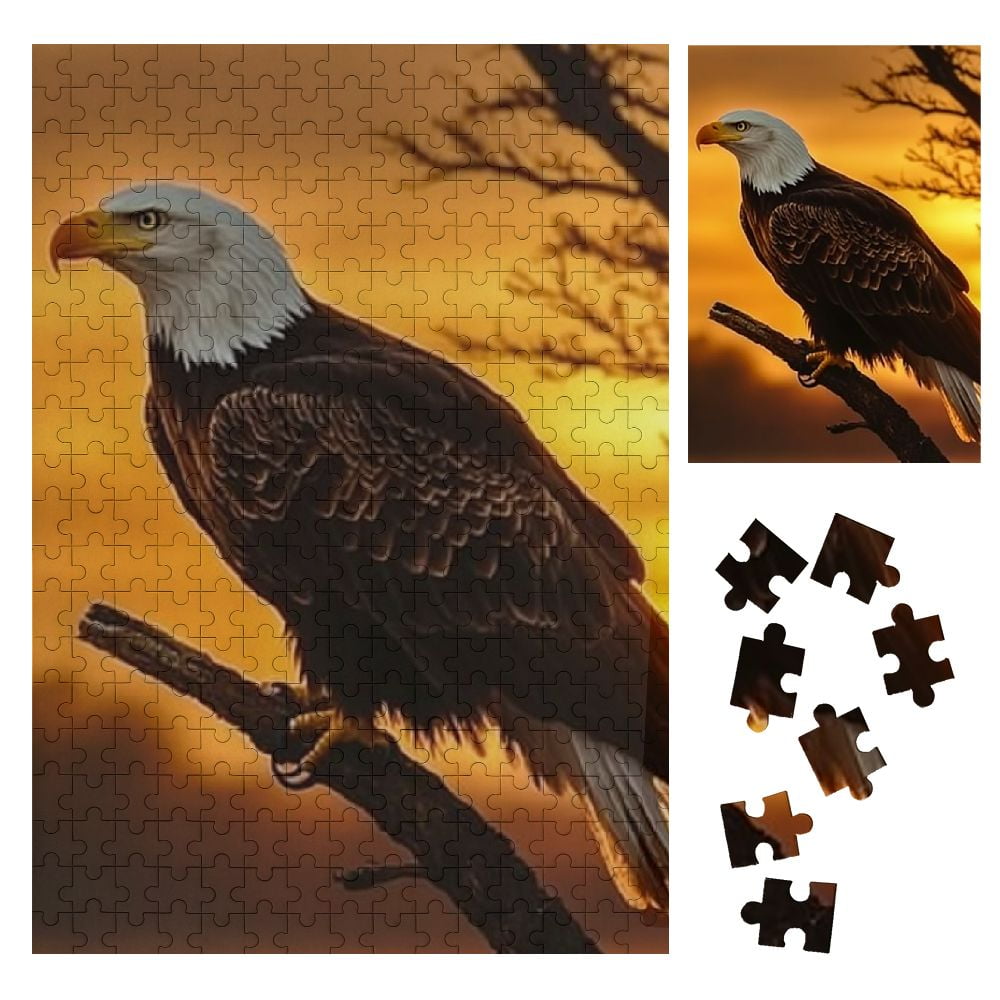 Sheronv Eagle Branch Sunset Wood Jigsaw Puzzle Vertical Version ...