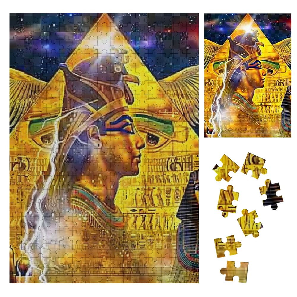 Sheronv Egyptian Gods Pyramids Sacred Geometry Wooden Jigsaw Puzzle ...