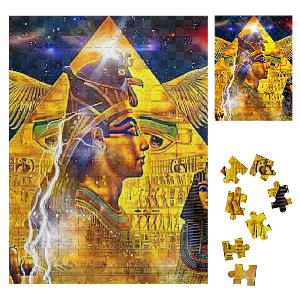 Sheronv Egyptian Gods Pyramids Sacred Geometry Wooden Jigsaw Puzzle ...