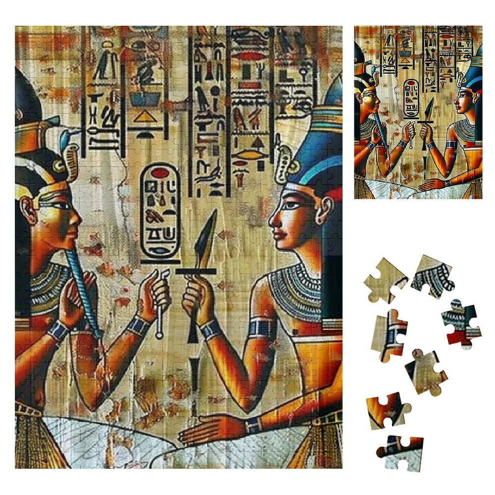 Sheronv Egyptian Men Egyptian Mask Metaphysical Painting Wooden Jigsaw ...