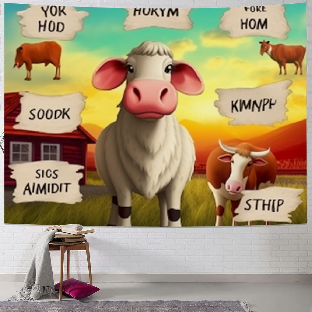 Sheronv Farm Animals Tapestry Wall Hanging Unique Style Graphic ...