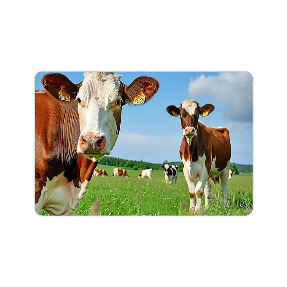 Sheronv Fast Absorption Diatom Mud Bath Mat for Cows Grazing Home Theme ...