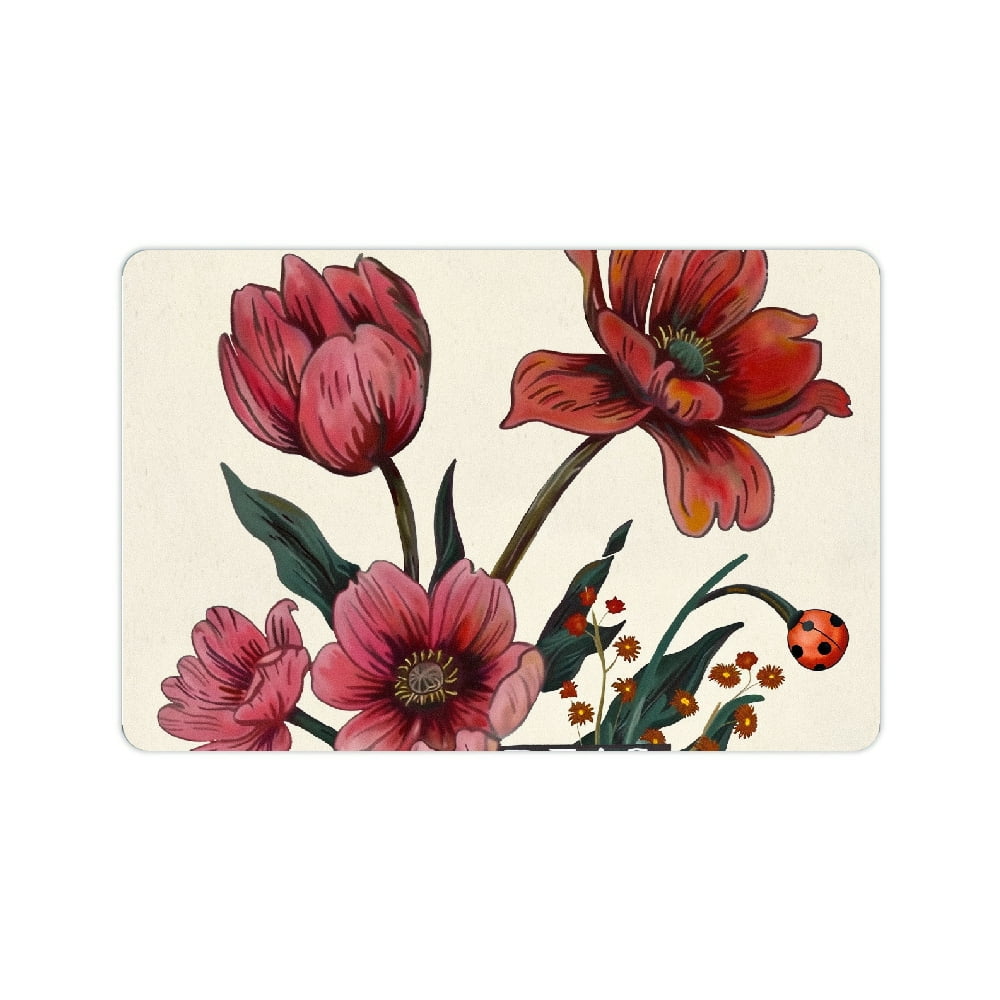 Sheronv Fast Absorption Diatom Mud Bath Mat for Home Use with Flowers ...