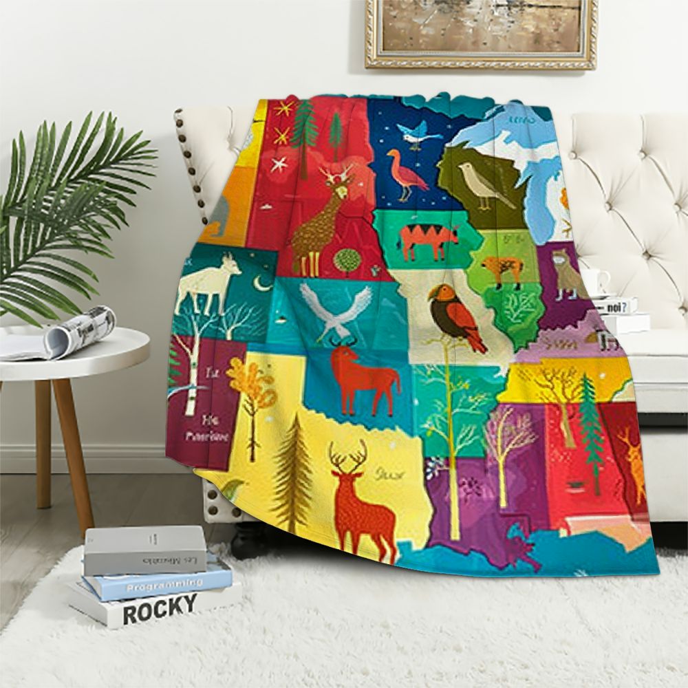 Sheronv Flag Theme Blanket Soft Fleece Lightweight Blanket for All ...