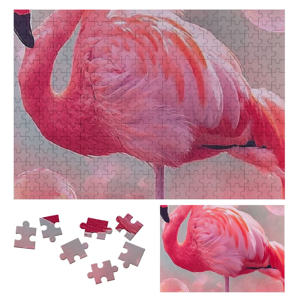 Sheronv Flamingo Bubbles Pink Wooden Jigsaw Puzzle Family Friends Gift ...