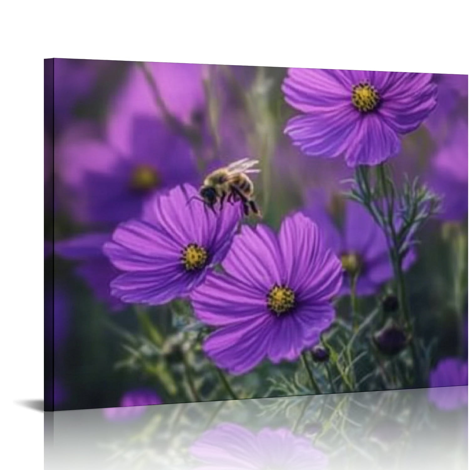 Sheronv Flowers Bee Canvas Art Print for Living Room Bedroom Office ...