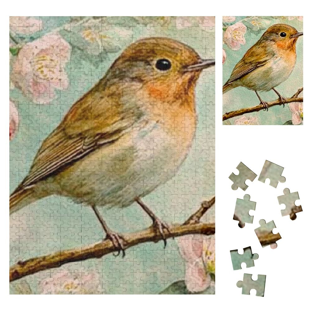 Sheronv Flowers Bird Branch Wooden Puzzle Vertical Challenging ...