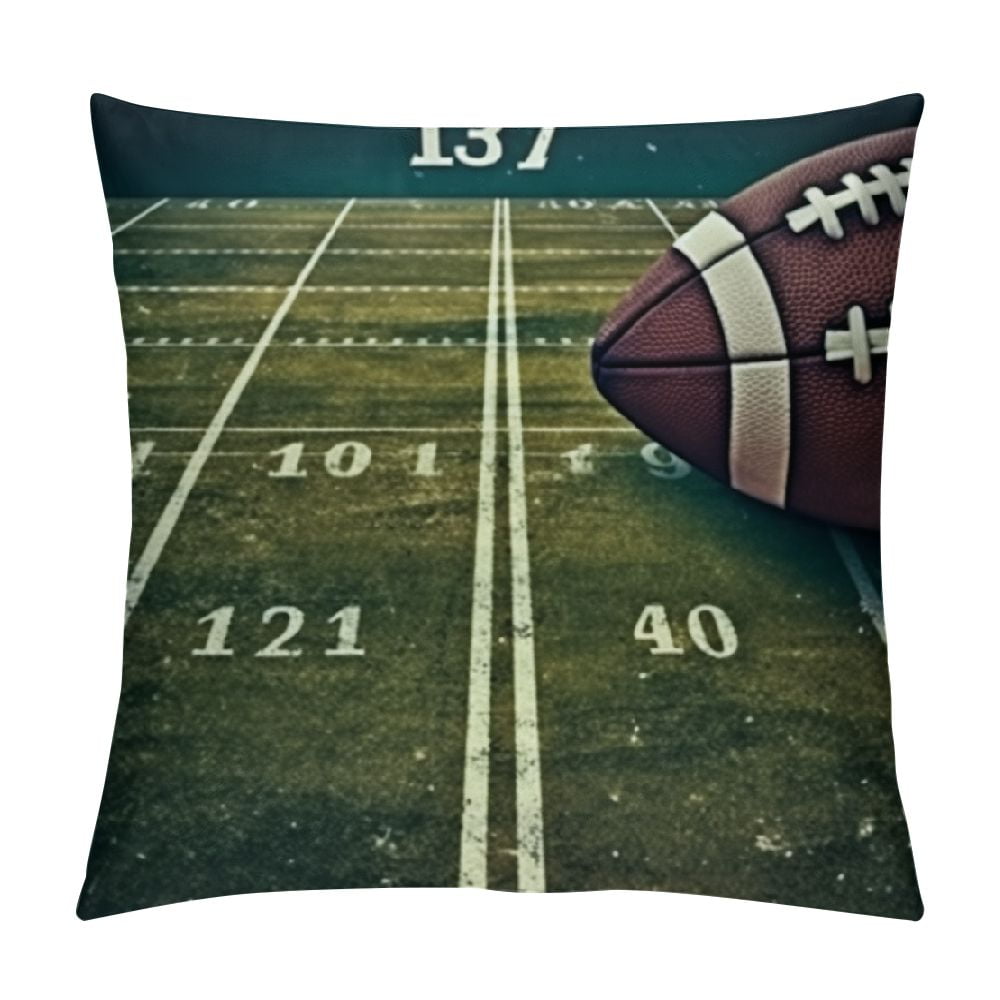 Sheronv Football Field Numbers Graphic Decorative Throw Pillow Cover ...