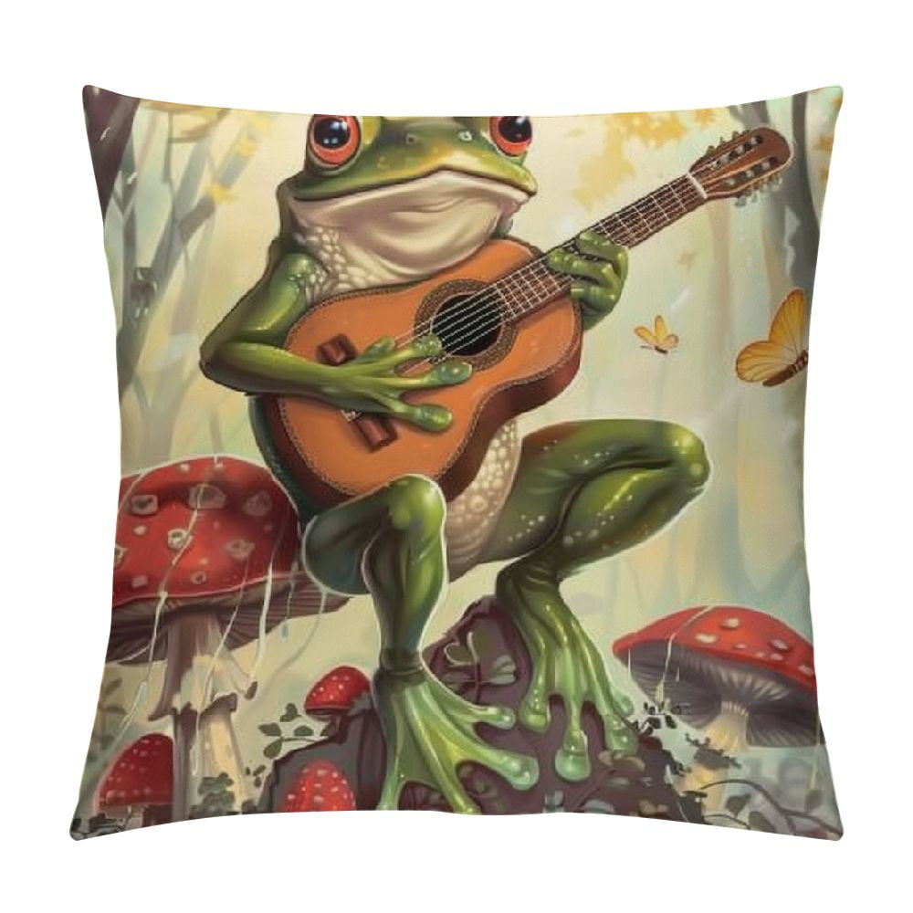Sheronv Frog Graphic Decorative Cushion Cover for Home, Sofa, Bed ...