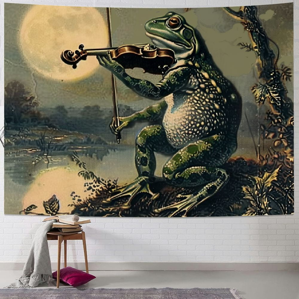Sheronv Frog Music Night Tapestry Wall Hanging Unique Style for Home ...