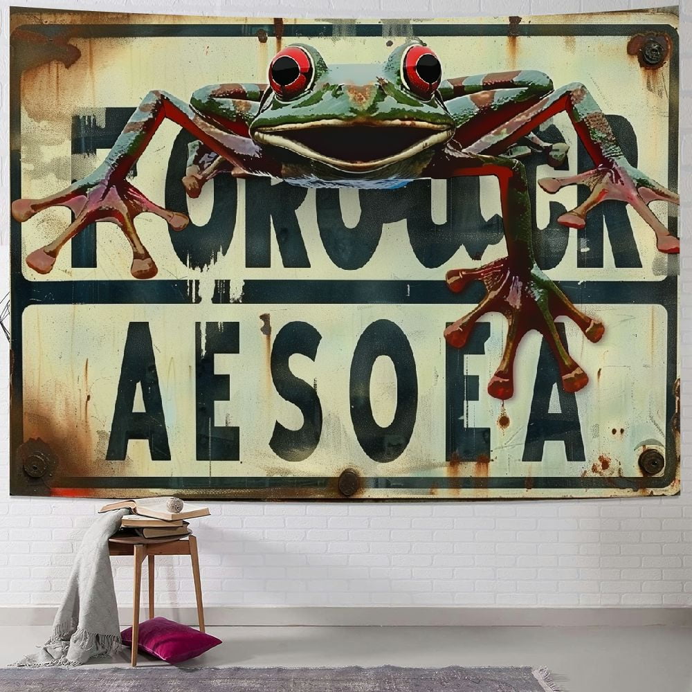 Sheronv Frog Racing Sign Building Tapestry Wall Hanging Unique Style ...