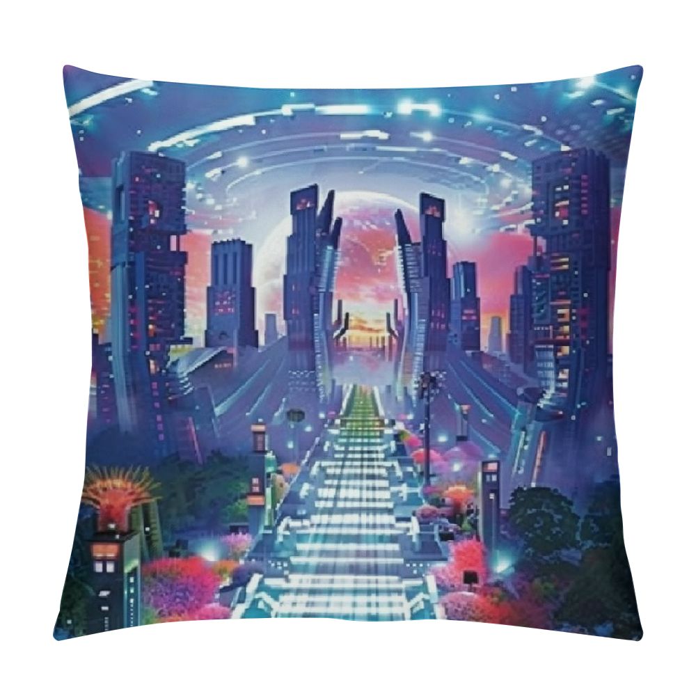 Sheronv Futuristic City Futuristic Bridge Holography Graphic Decorative ...