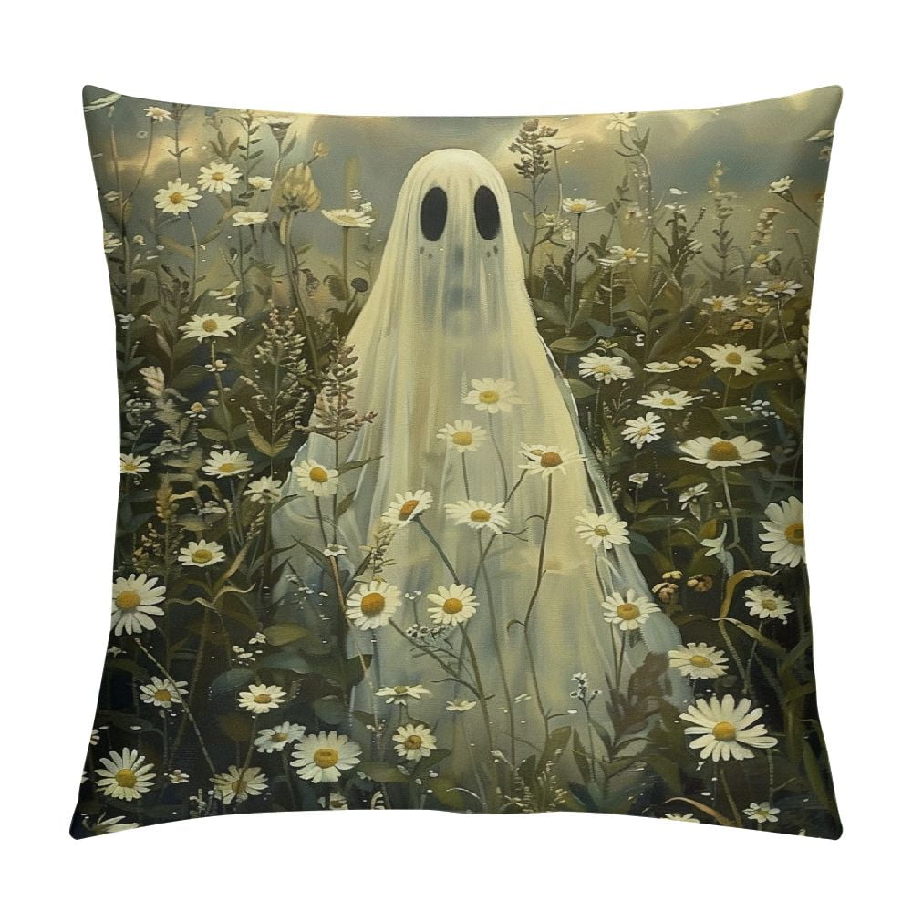 Sheronv Ghost Daisies Surrealism Graphic Decorative Throw Pillow Cover ...