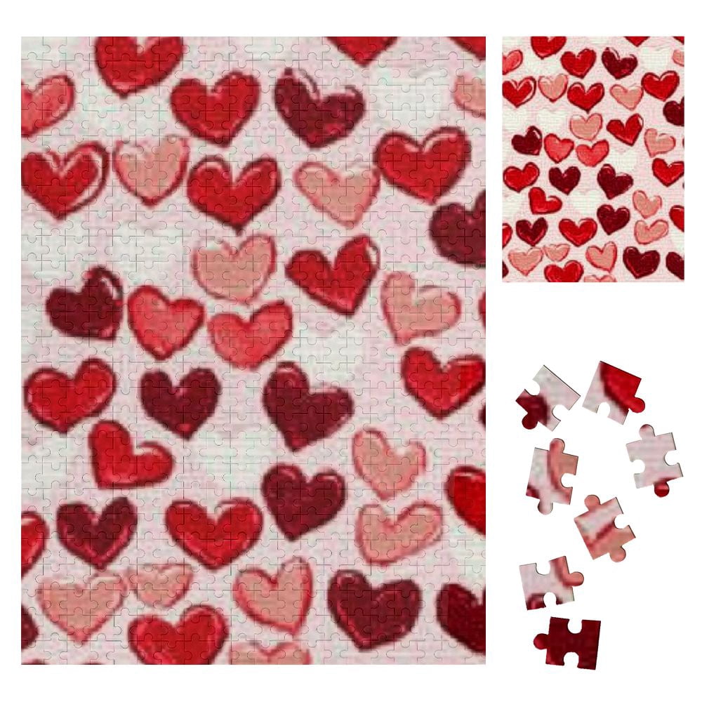 Sheronv Hearts Wooden Jigsaw Puzzle Vertical Style Puzzle for Adults ...