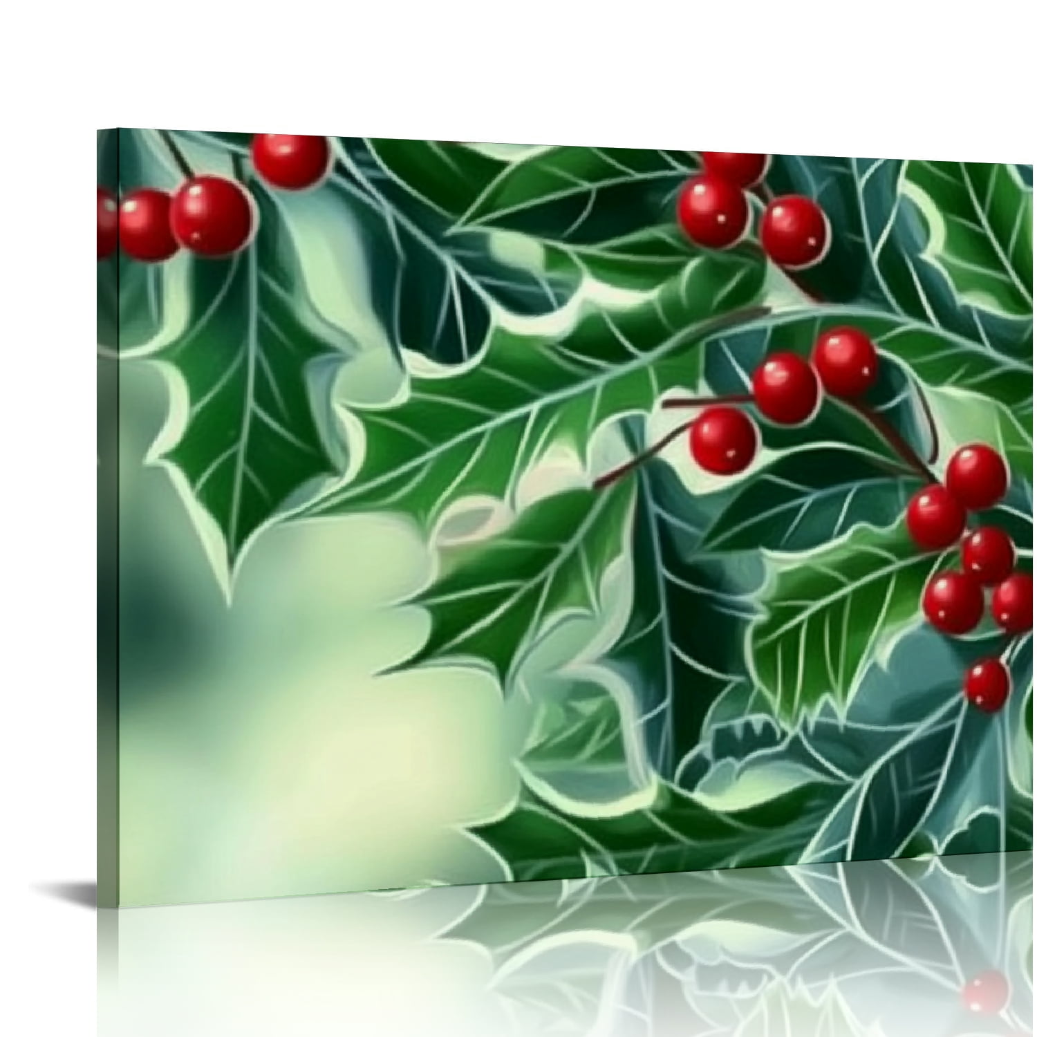 Sheronv Holly Berries Canvas Art Print for Living Room Bedroom Office ...